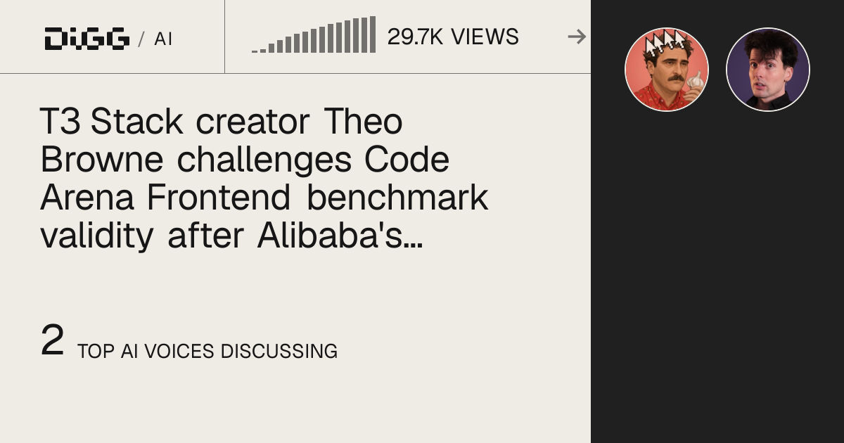 T3 Stack creator Theo Browne challenges Code Arena Frontend benchmark ...