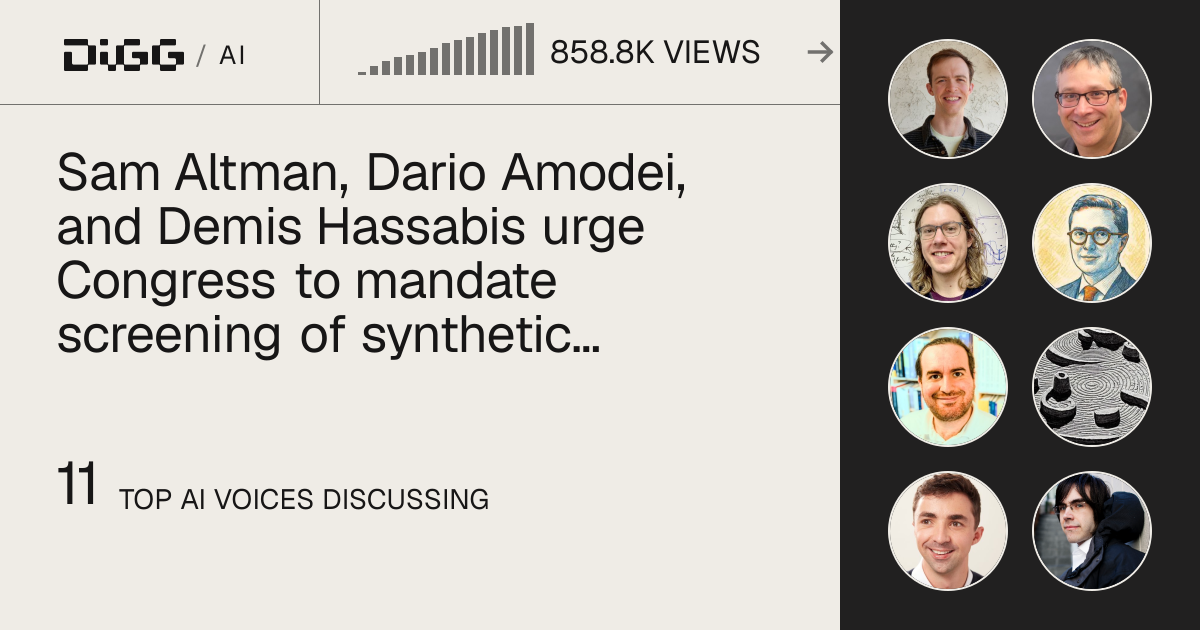 Sam Altman, Dario Amodei, and Demis Hassabis urge Congress to mandate ...