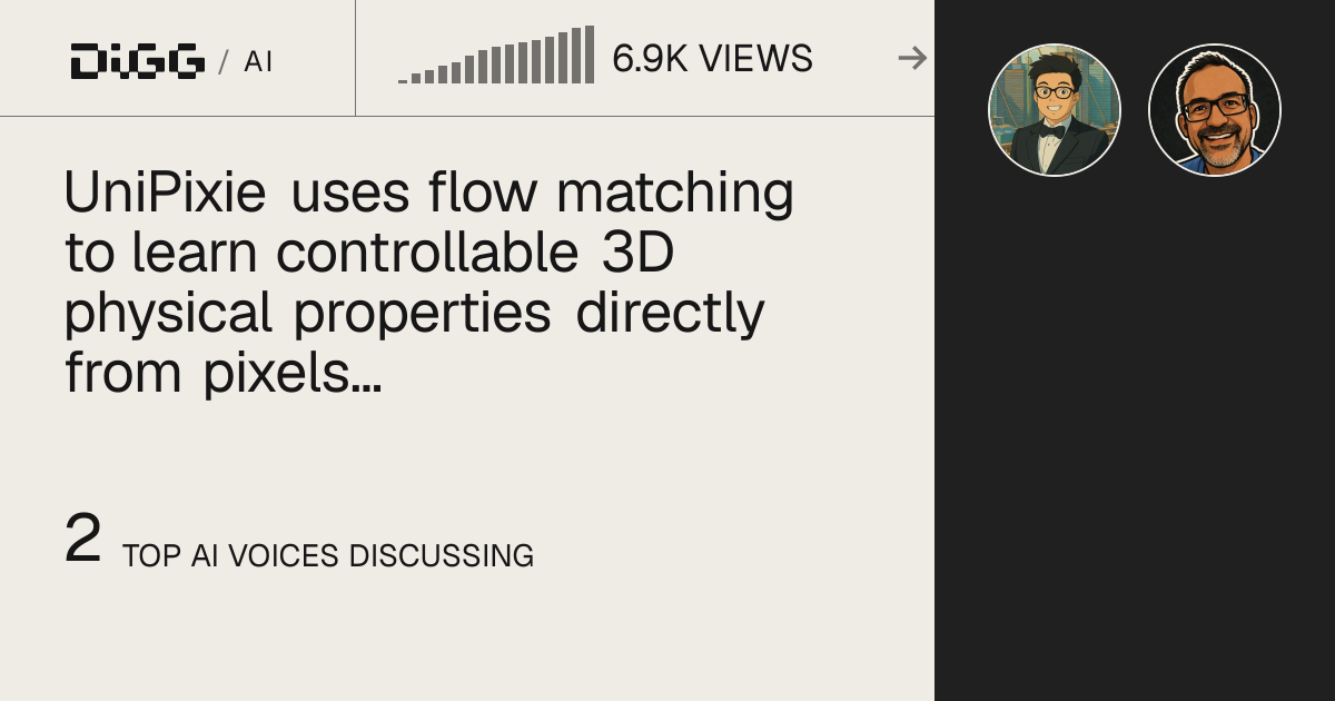 UniPixie uses flow matching to learn controllable 3D physical ...