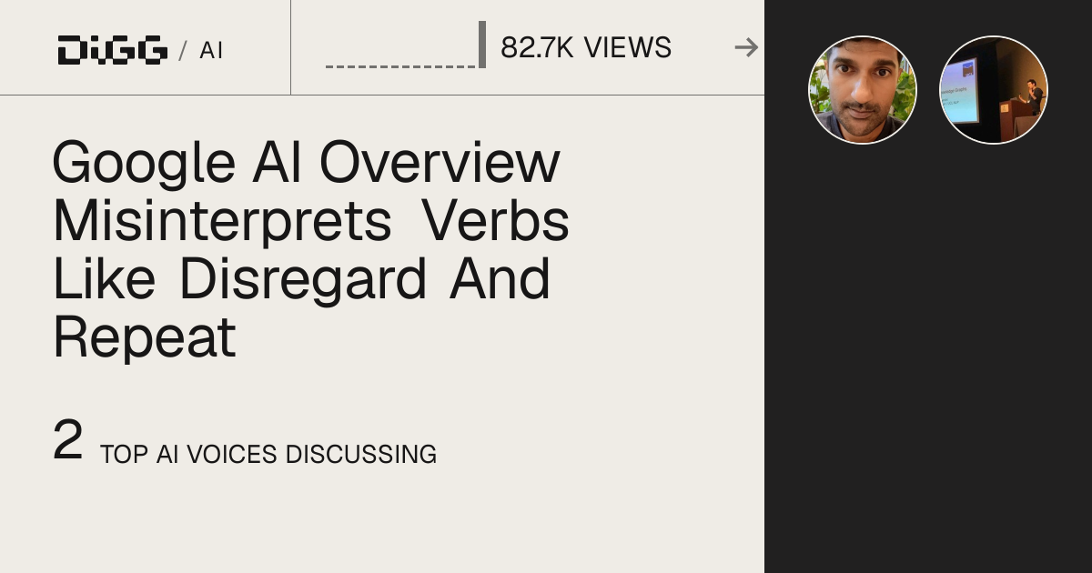 Google's AI Overview responds to single-word verb queries such as ...