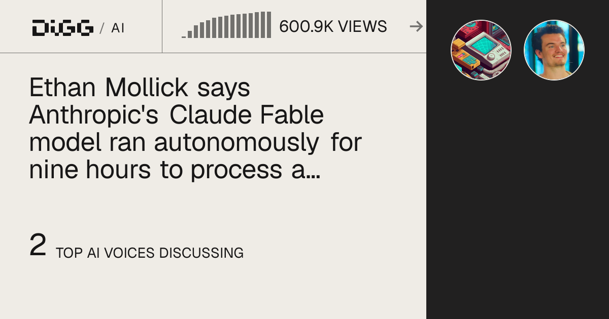Ethan Mollick says Anthropic's Claude Fable model ran autonomously for ...