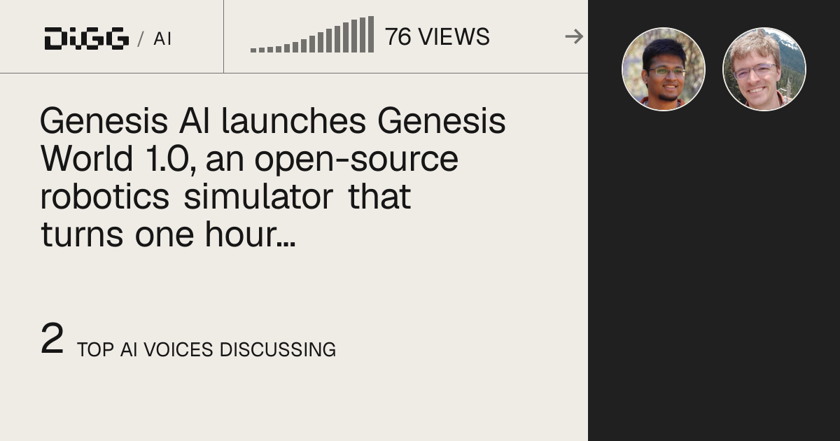 Genesis AI launches Genesis World 1.0, an open-source robotics ...