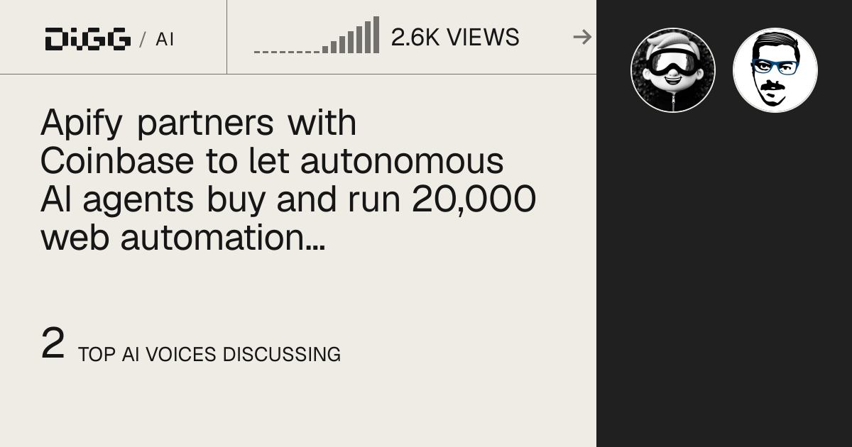 Apify partners with Coinbase to let autonomous AI agents buy and run ...